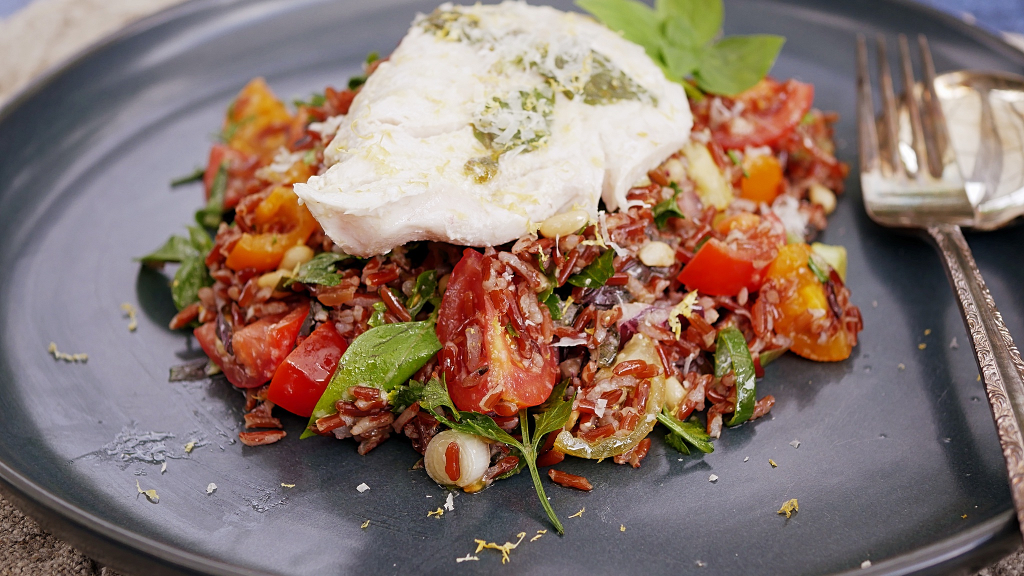 Sous Vide Crimson Snapper with Red Rice Salad Recipe - Fresco