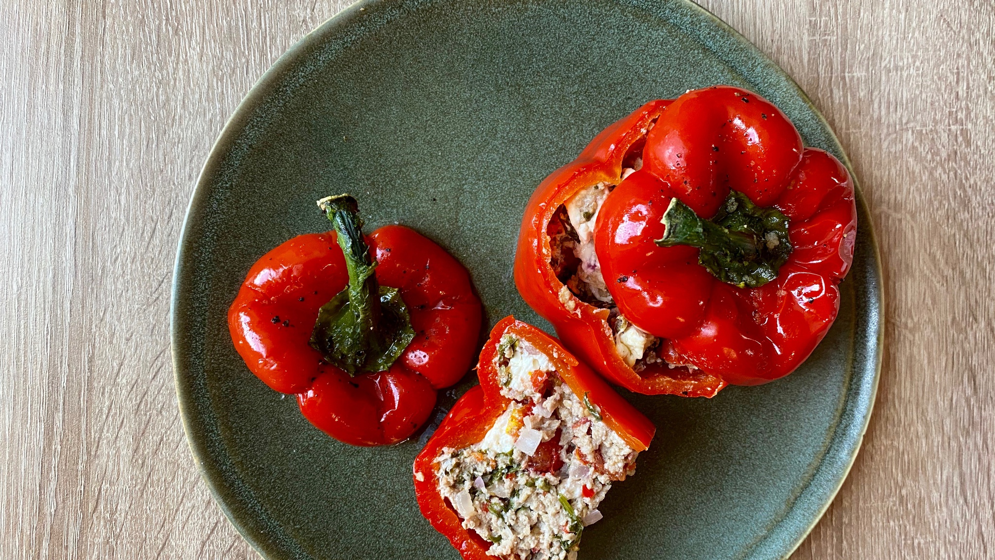 Stuffed Peppers With Pork, Feta and Pine Nuts Recipe - Fresco