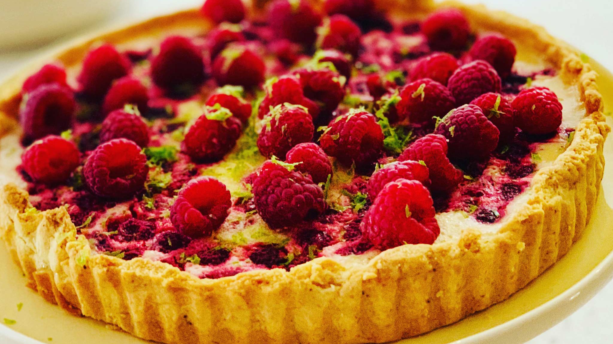 Lime Raspberry Flan Recipe - Fresco