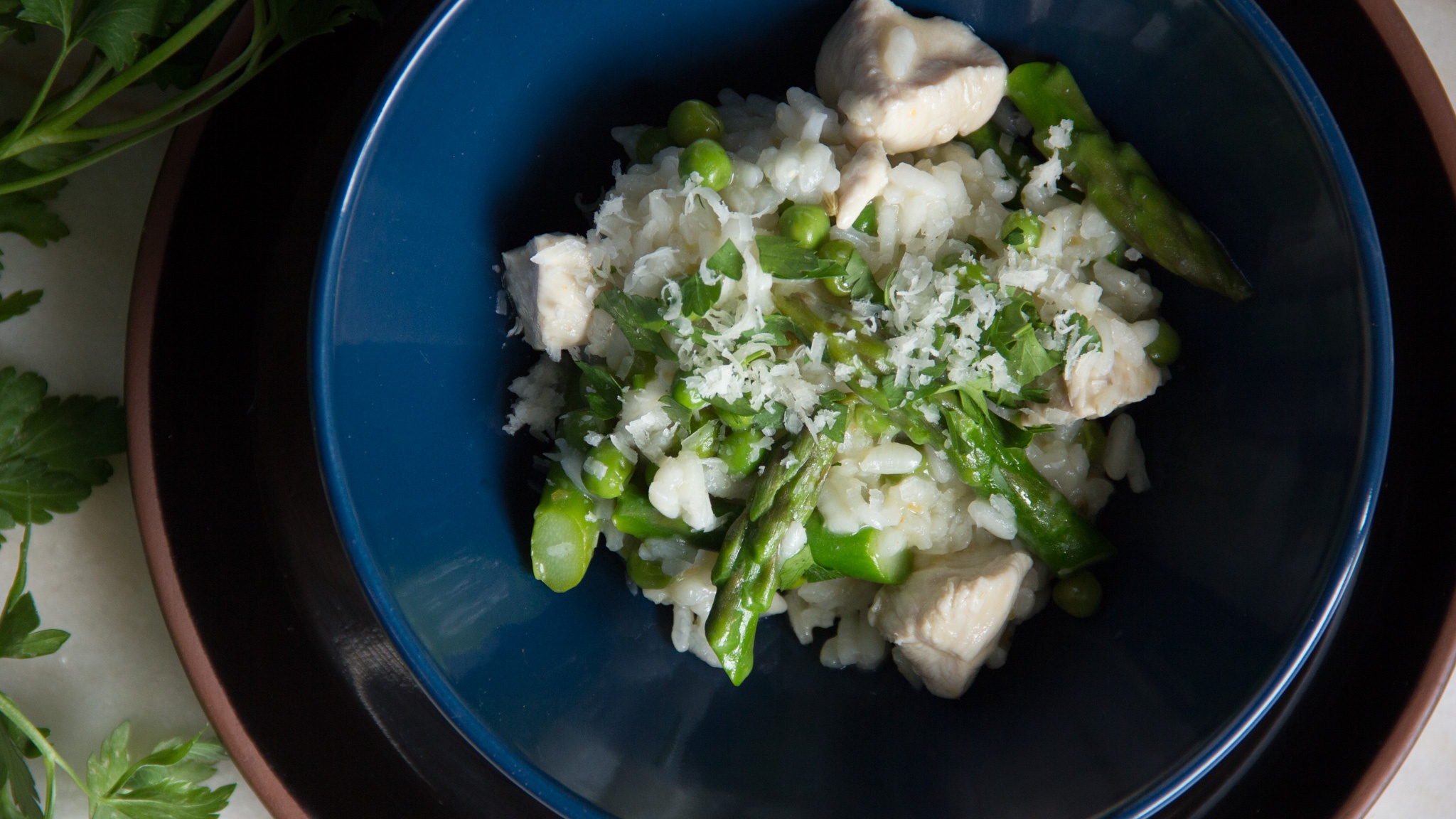 Chicken Risotto with Spring Vegetables Recipe - Fresco