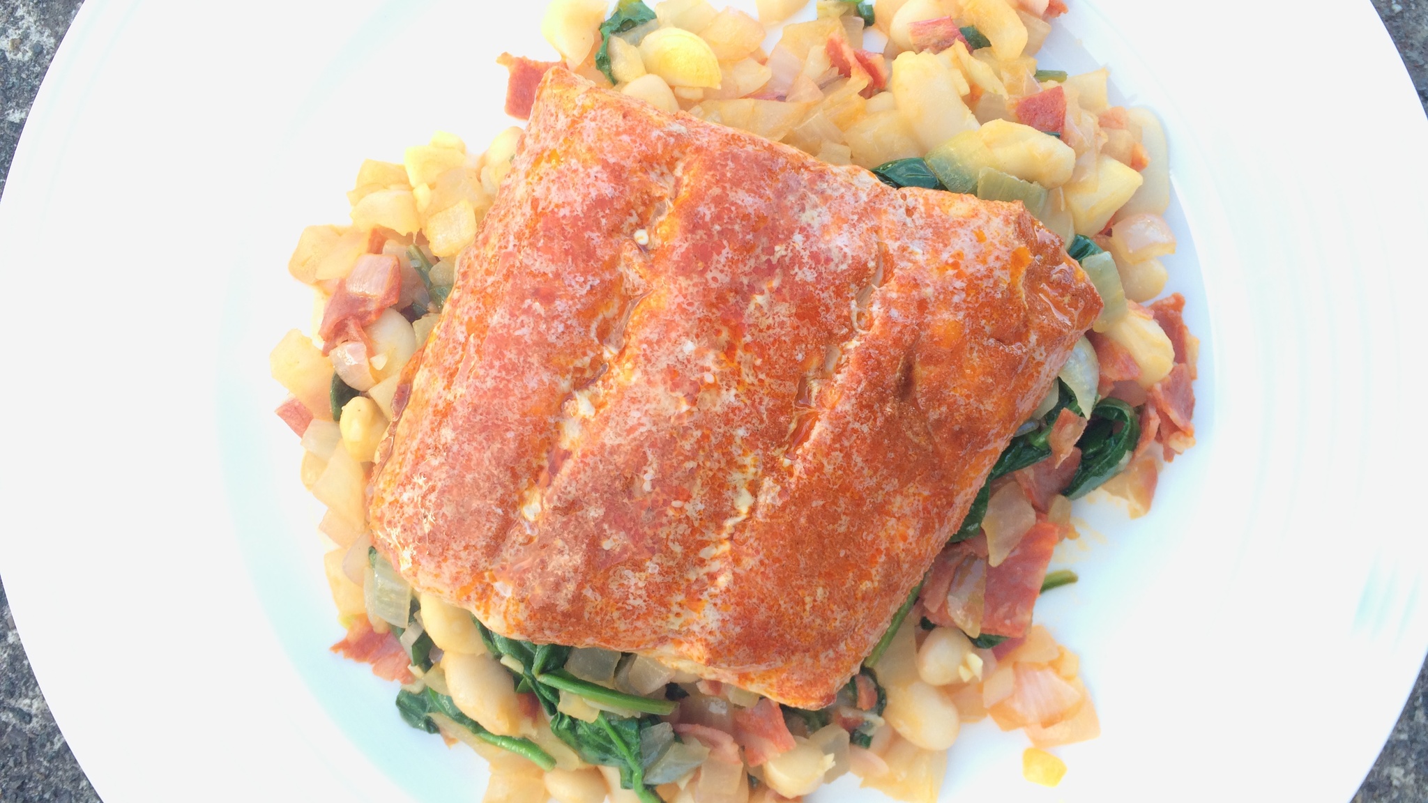 Spanish Style Hake with Chorizo and Bean 'Quick' Stew Recipe - Fresco