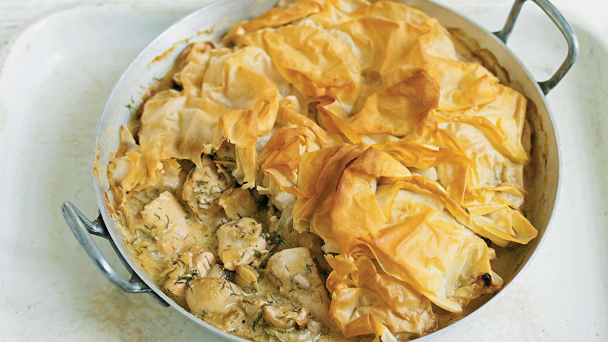 Filo-Topped Chicken, Mushroom and Dill Pie Recipe - Fresco
